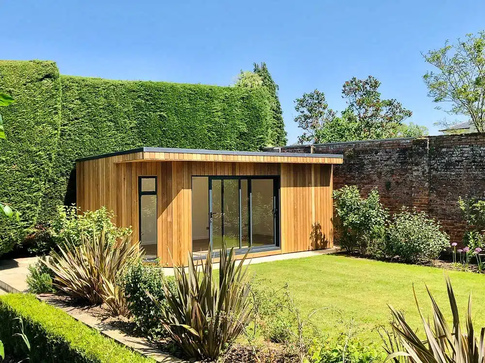 An Angled Corner Softens a Garden Studio - The Garden Room & Annexe Guide