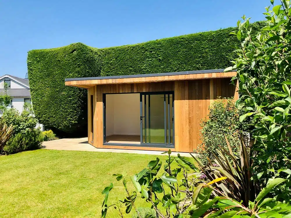 An Angled Corner Softens a Garden Studio - The Garden Room & Annexe Guide