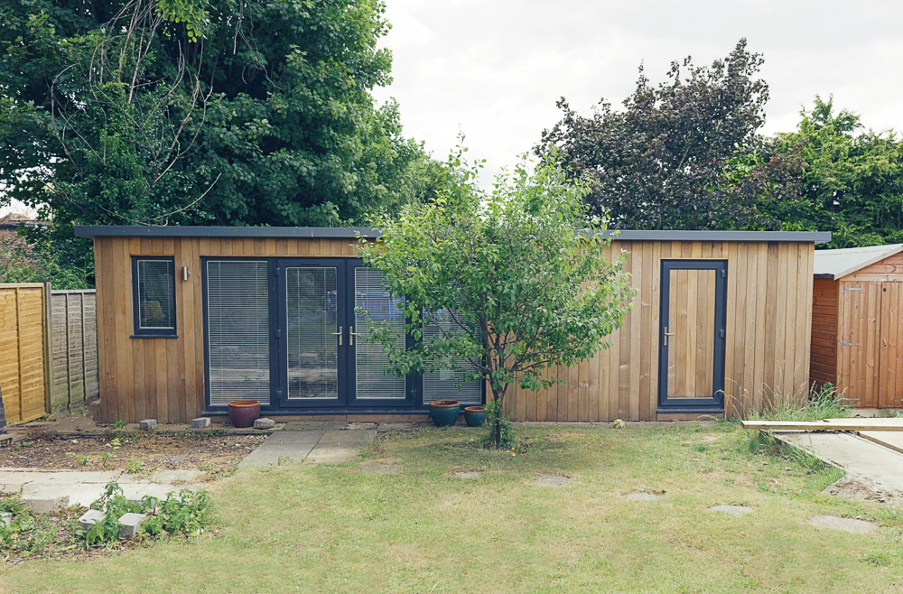 Contemporary Overhang Garden Room for Work, Creativity & Storage